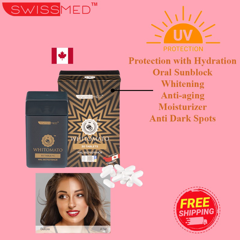 SWISSMED™ Whitomato Tablet 30’S Whitening and Oral Sunblock Supplement ...