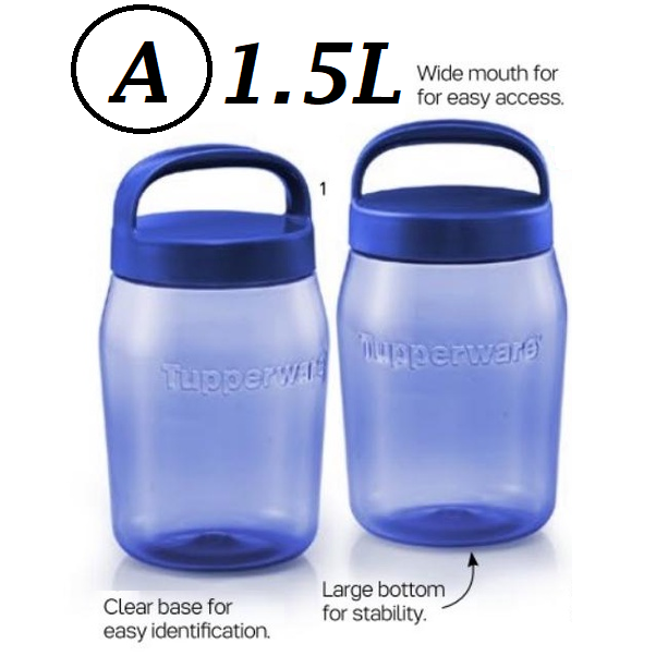 *Handle seal 1pc/2pcs*Tupperware Universal Jar 1.5L Royale Blue Raya ...