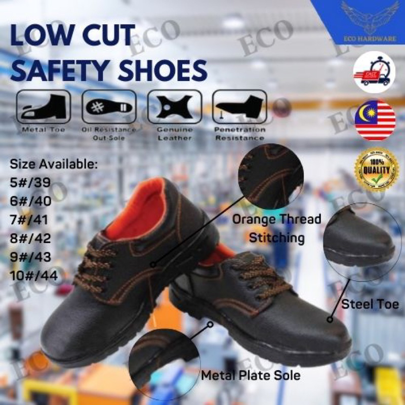 Steel Toe Cap Mid Sole Safety Shoes Footwear Low Cut Anti-slip Safety Boots Kasut Keselamatan ...