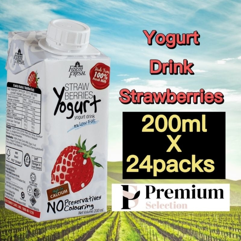 FARM FRESH SUSU SEGAR UHT MILK YOGURT MILK 200G x 1 CTN(24pcs)- FRESH ...