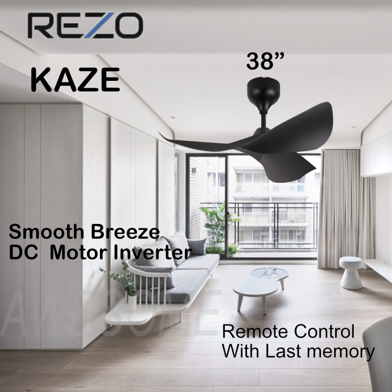 REZO KAZE 52” / 38” inches DC Motor Remote Control Ceiling Fan/ Kipas ...