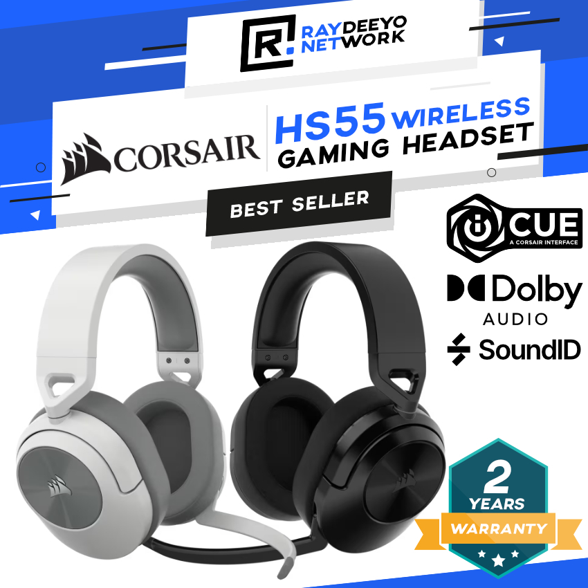 CORSAIR HS55 WIRELESS / HS55 STEREO / HS55 SURROUND Wired Gaming ...