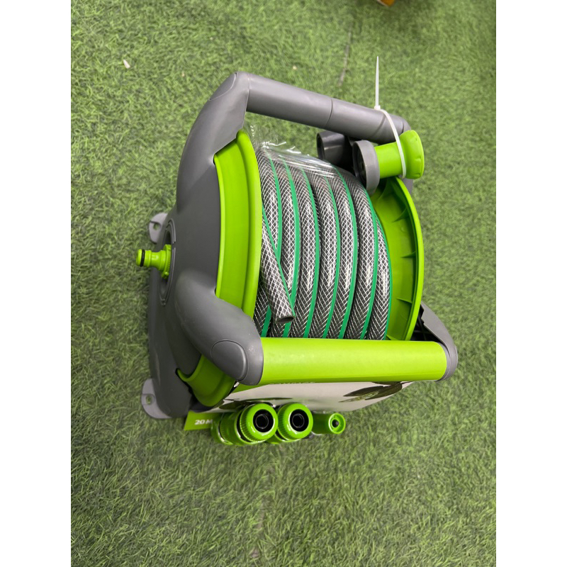12m or 20m Mini Hose Reel HAND HELD Portable Water Hose Reel Set Hos ...