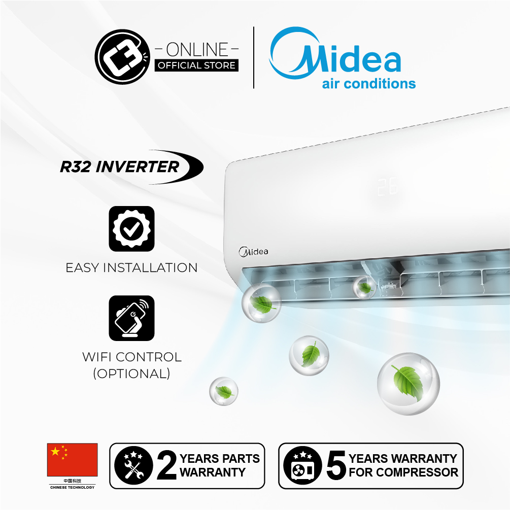 (WEST) Midea (2.5HP) R32 Inverter MSXS Xtreme Save Inverter Wall Mounted Aircond | Shopee Malaysia