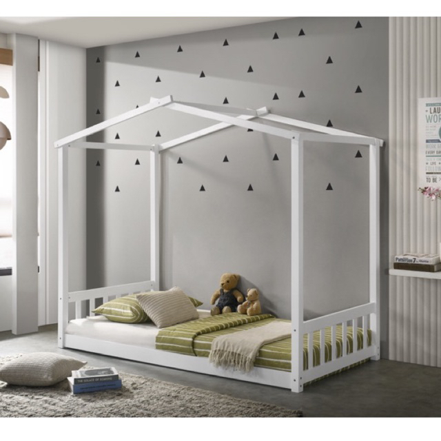 Carino Tent Bed Solid Wood | Katil Kayu White | Shopee Malaysia