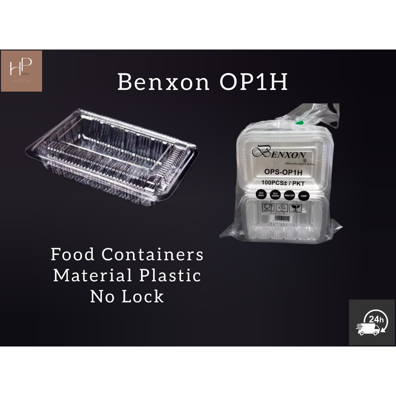 BENXON OPS-OP1H CLEAR Plastic Tray BEKAS KUIH 1H BENXON [100pcs] Clear ...