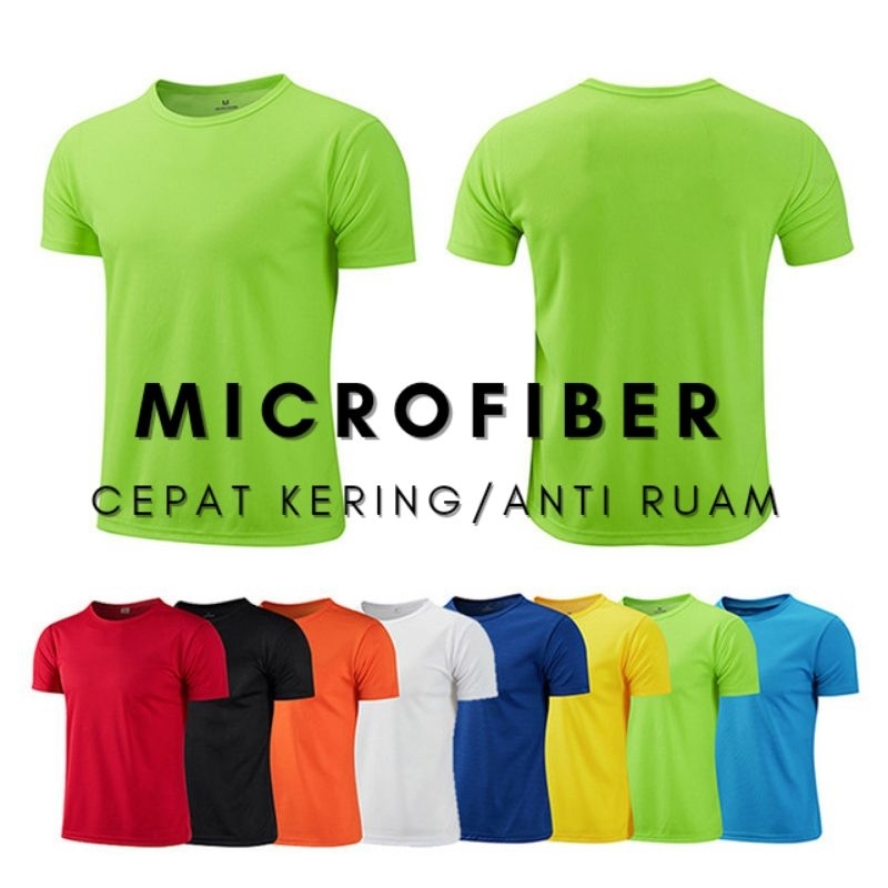 Microfiber Quick Dry Unisex Tshirts Tshirt Mikrofiber Cepat Kering Anti ...