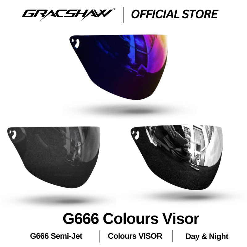VISOR G666 Gracshaw Helmet Half Graflex Model G666 Scooter Helmet Day ...