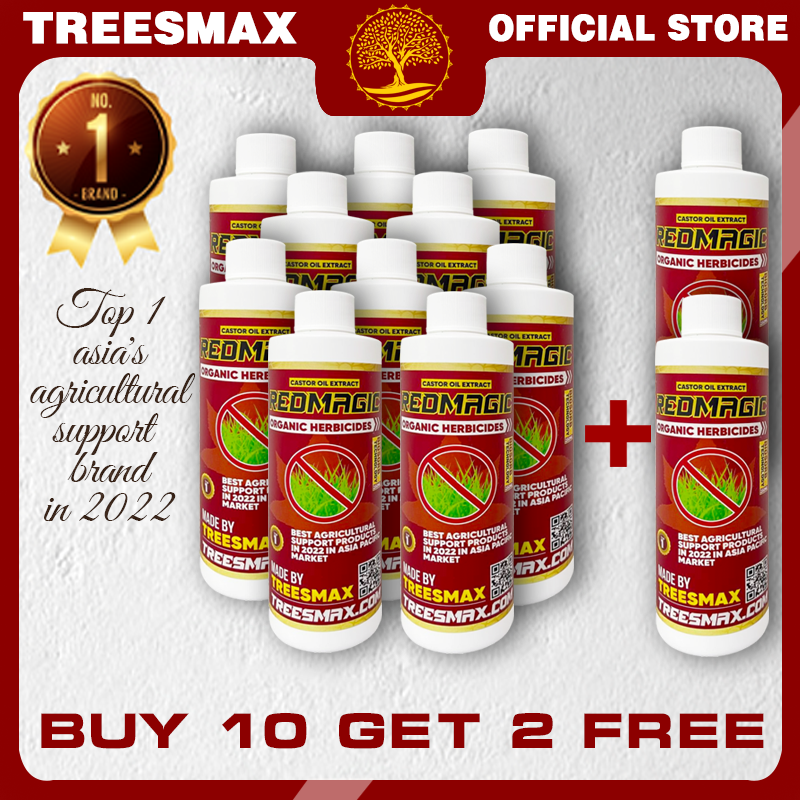 BUY 10 FREE 2 TreesMax Organic Herbicide RedMagic 100% Nature Castor ...