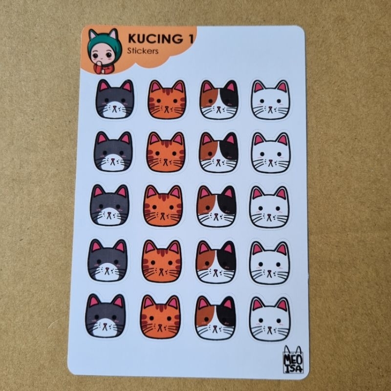 Icon Sticker Sheet (Kucing 1)| stickers for journal scrapbook planner ...