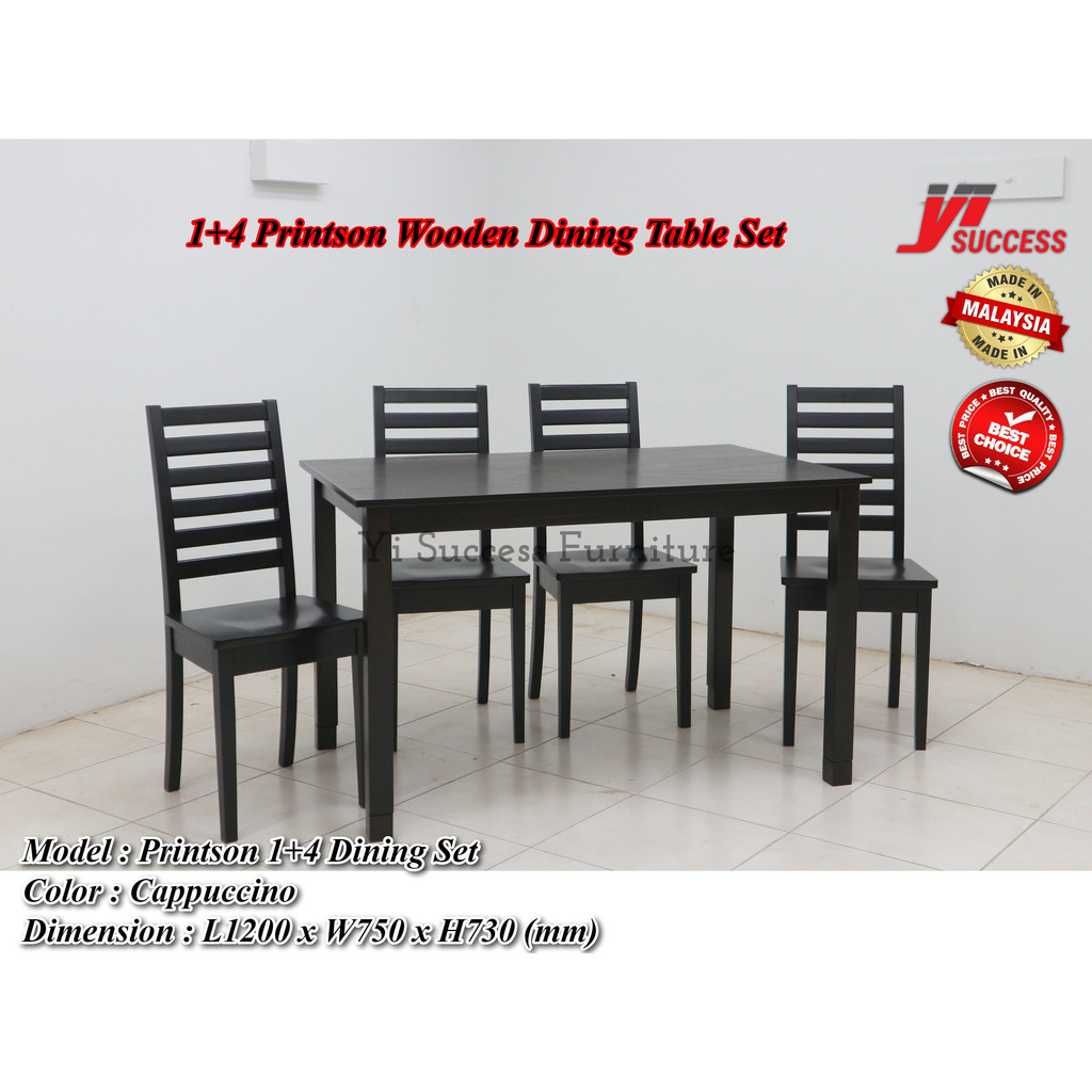 Yi Success Razo 1+4 Dining Table Set / Wooden Dining Table / Meja Makan ...