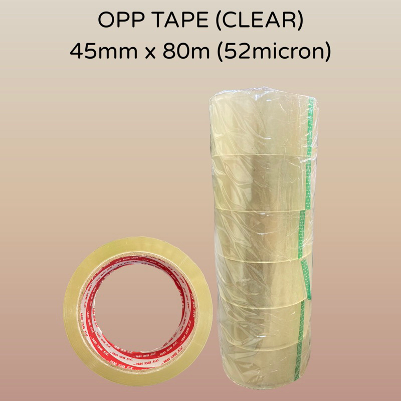 OPP TAPE 45mm x 80m (1Tube - 6Roll) PACKAGING TAPE Cellophane TAPE ...