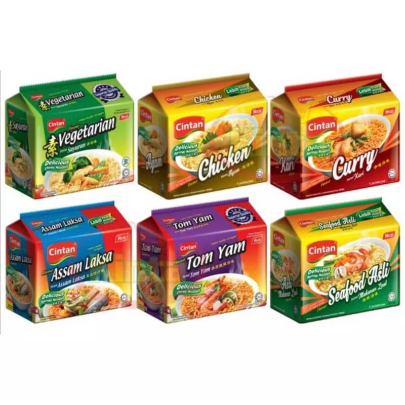 Cintan Instant Noodle (Kari/Tomyam/Seafood Asli/Vege/Asam Laksa/Vege ...