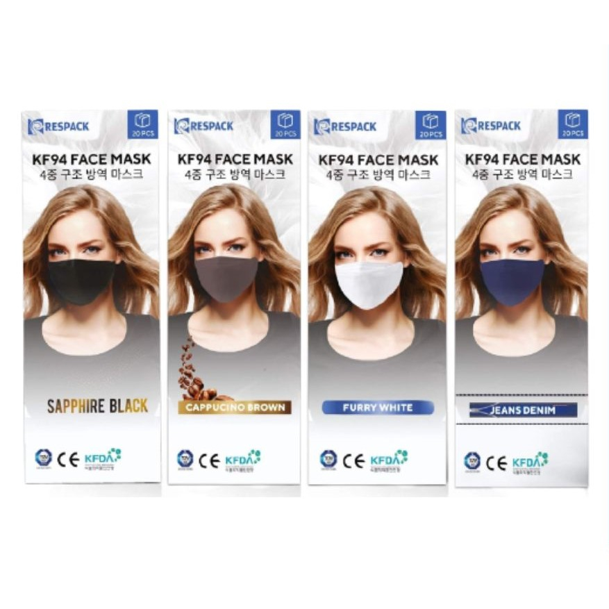 Respack KF94 Adult Face Mask Sapphire Black Furry White Denim Jeans ...