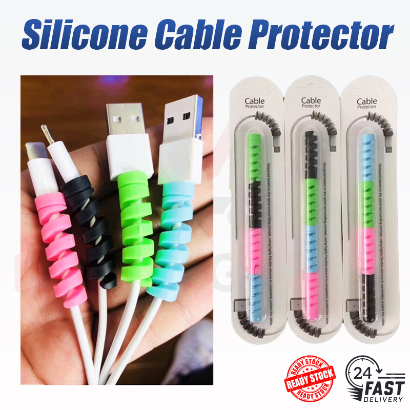 (Ready Stock) 4PCS TWIST Cute Candy Color Cable Protector for All Type ...