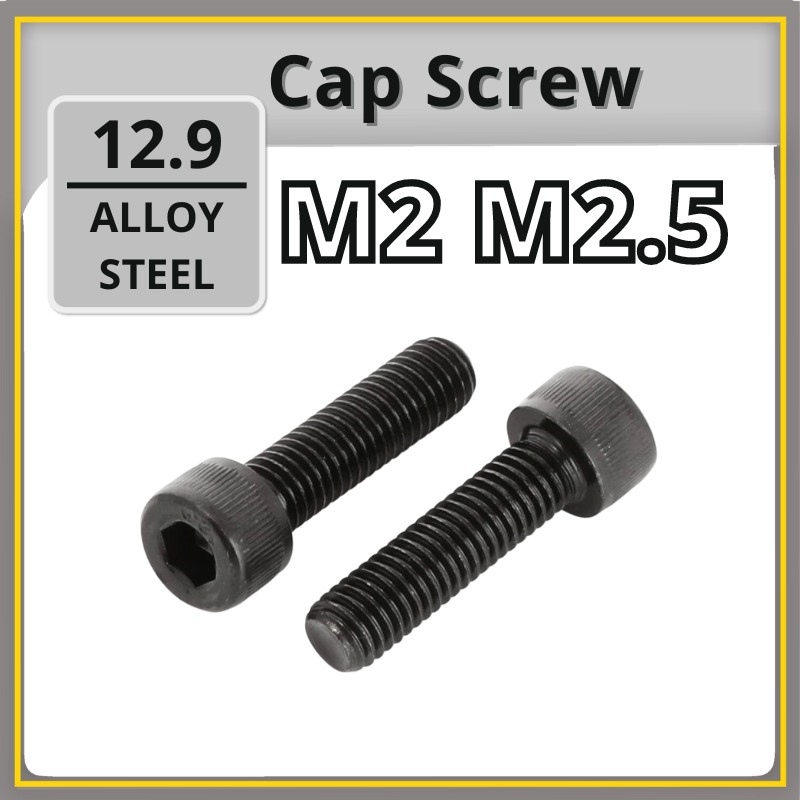 M2 M2.5 Hex Socket Cap Screw DIN912 | Alloy Steel Grade 12.9 | Black ...