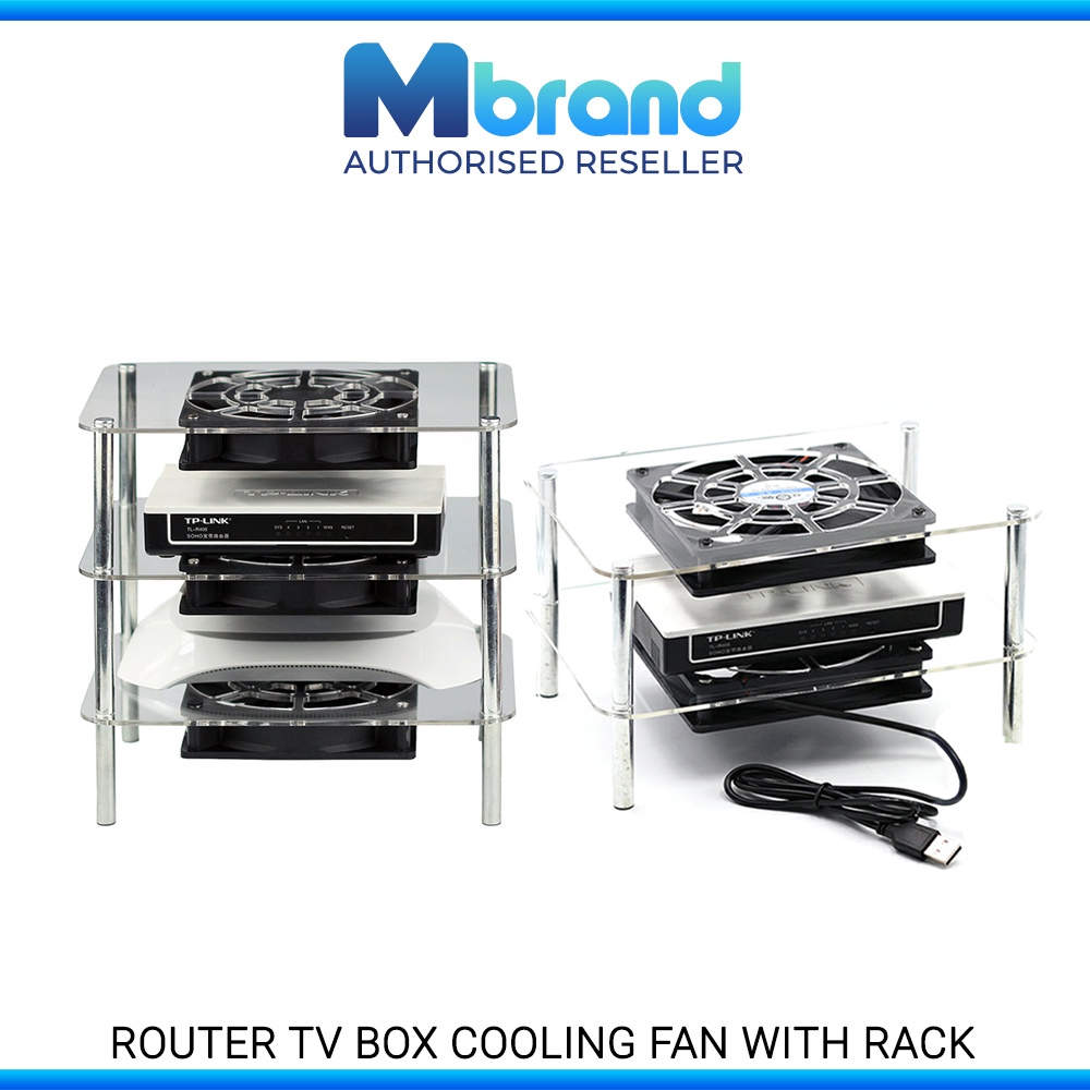 Router TV Box Media Box Cooling Rack with 12cm USB Cooling Fan 2 / 3 ...