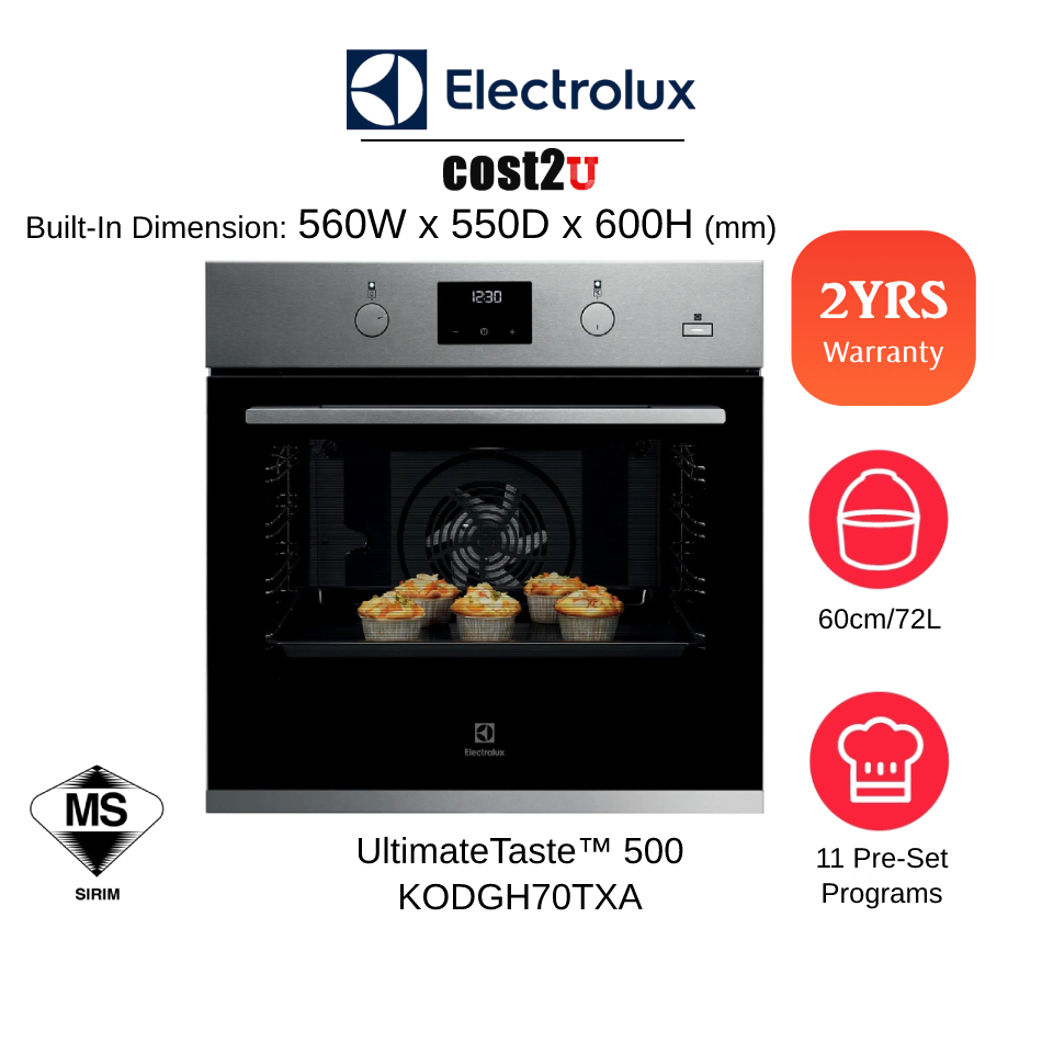 Electrolux 72L UltimateTaste™ 500 Built-In Electric Oven with SteamBake ...