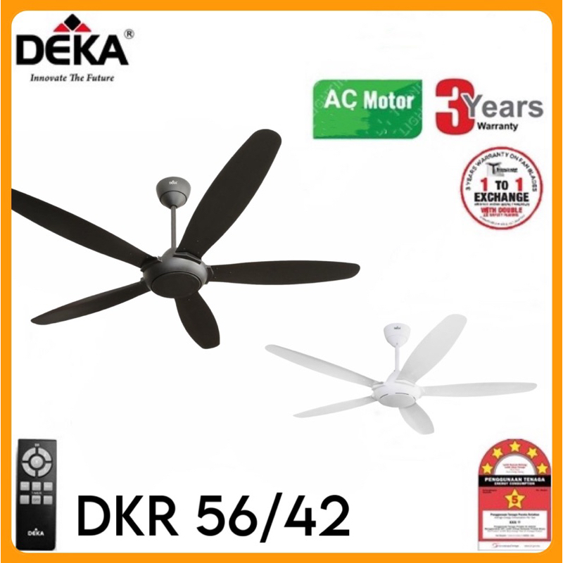DEKA DKR56 4 SPEED 56'' METAL REMOTE CONTROL CEILING FAN | Shopee Malaysia