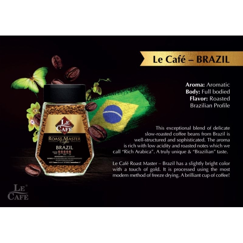Le Cafe Roast Master Premium Import Gold Instant Coffee Colombia Brazil ...