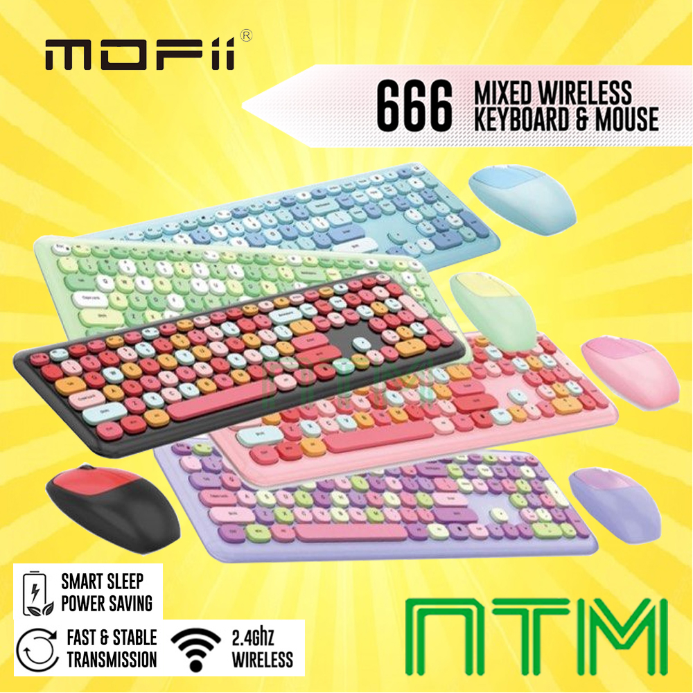 [Ready Stock] MOFII 666 2.4G Wireless Keyboard And Mouse Mixed Color ...