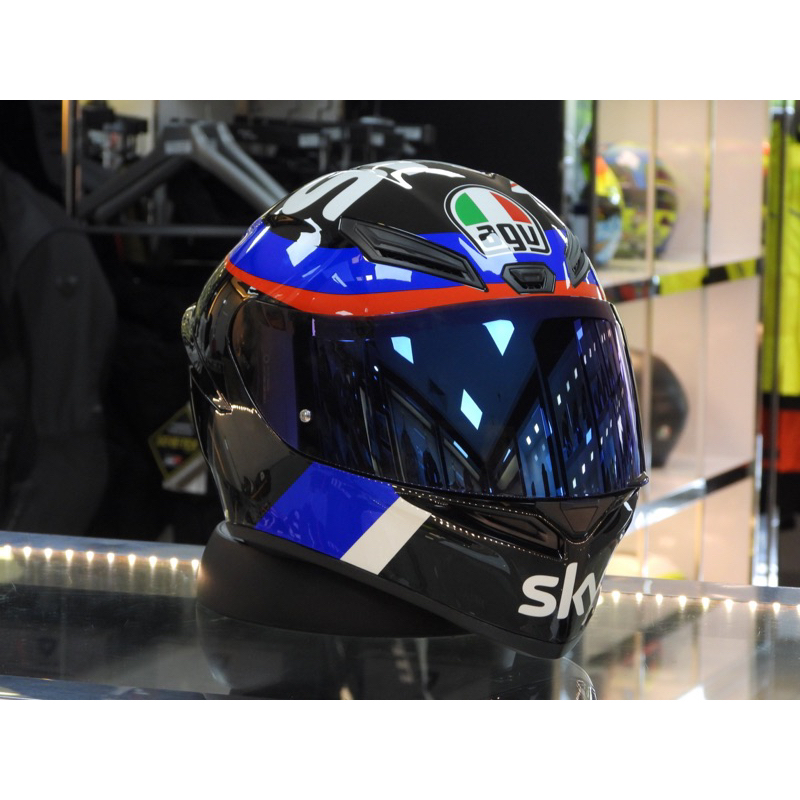 AGV K1 VR46 Sky Racing Team Black Red Asian Fit Helmet (Color visor not ...