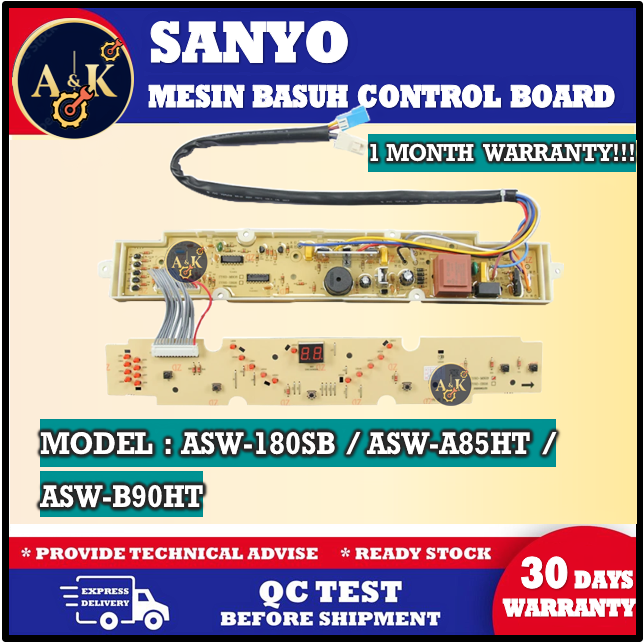ASW-A85HT / ASW-B90HT / ASW-180SB SANYO WASHING MACHINE PCB BOARD ...