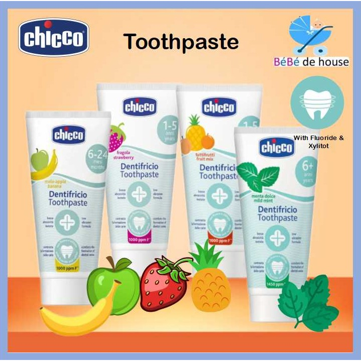 Chicco Baby Toothpaste With Fluoride And Xylitot (50ml) | Shopee Malaysia
