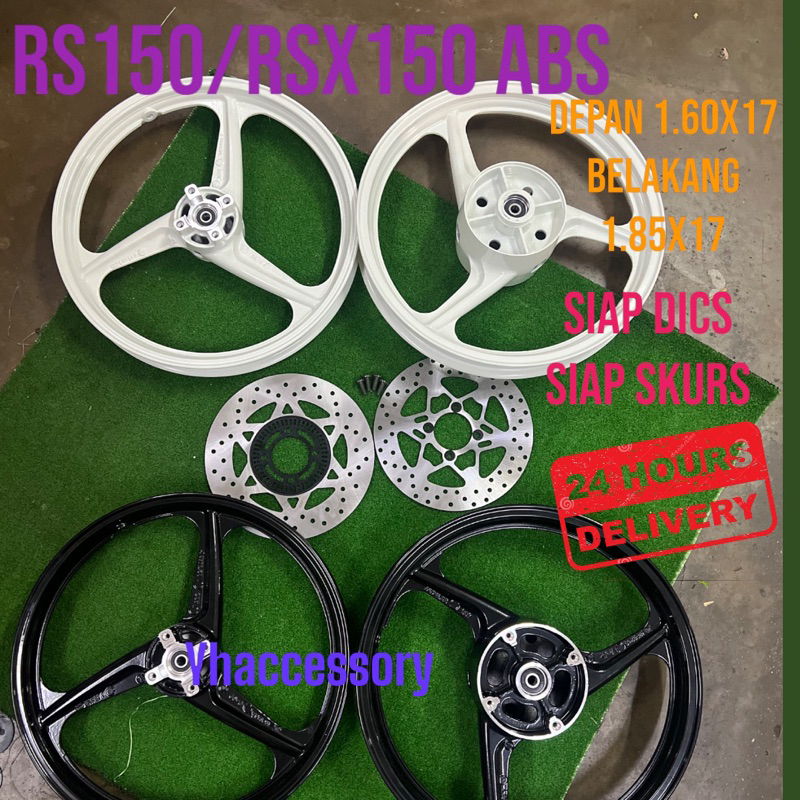 SPORT RIM RS150/RSX150 ABS FULL SET SIAP DICS DAN SKRUS PUTIH SUSU ...