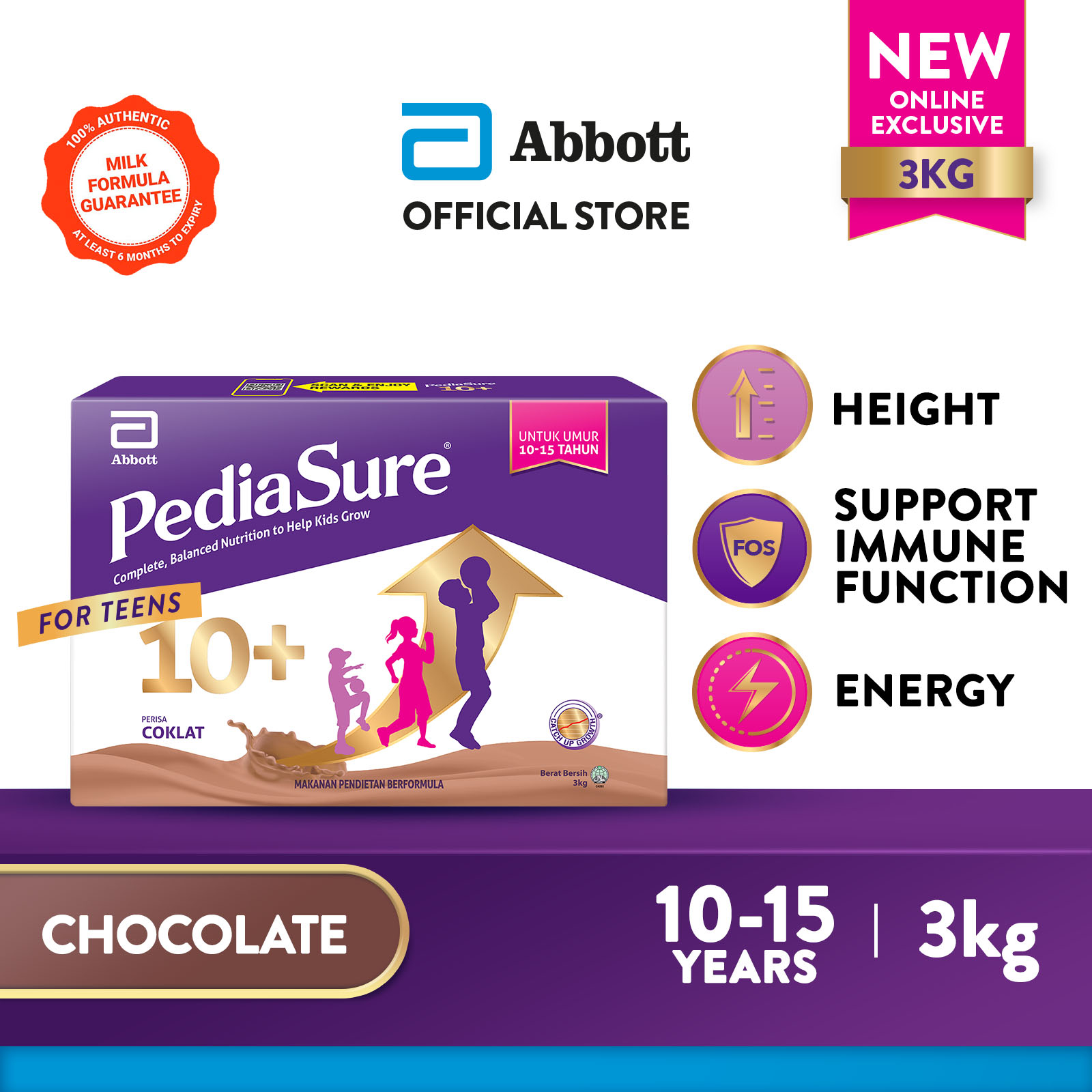 Pediasure 10+ Scientifically Designed for 10-15 years - Chocolate (3kg ...