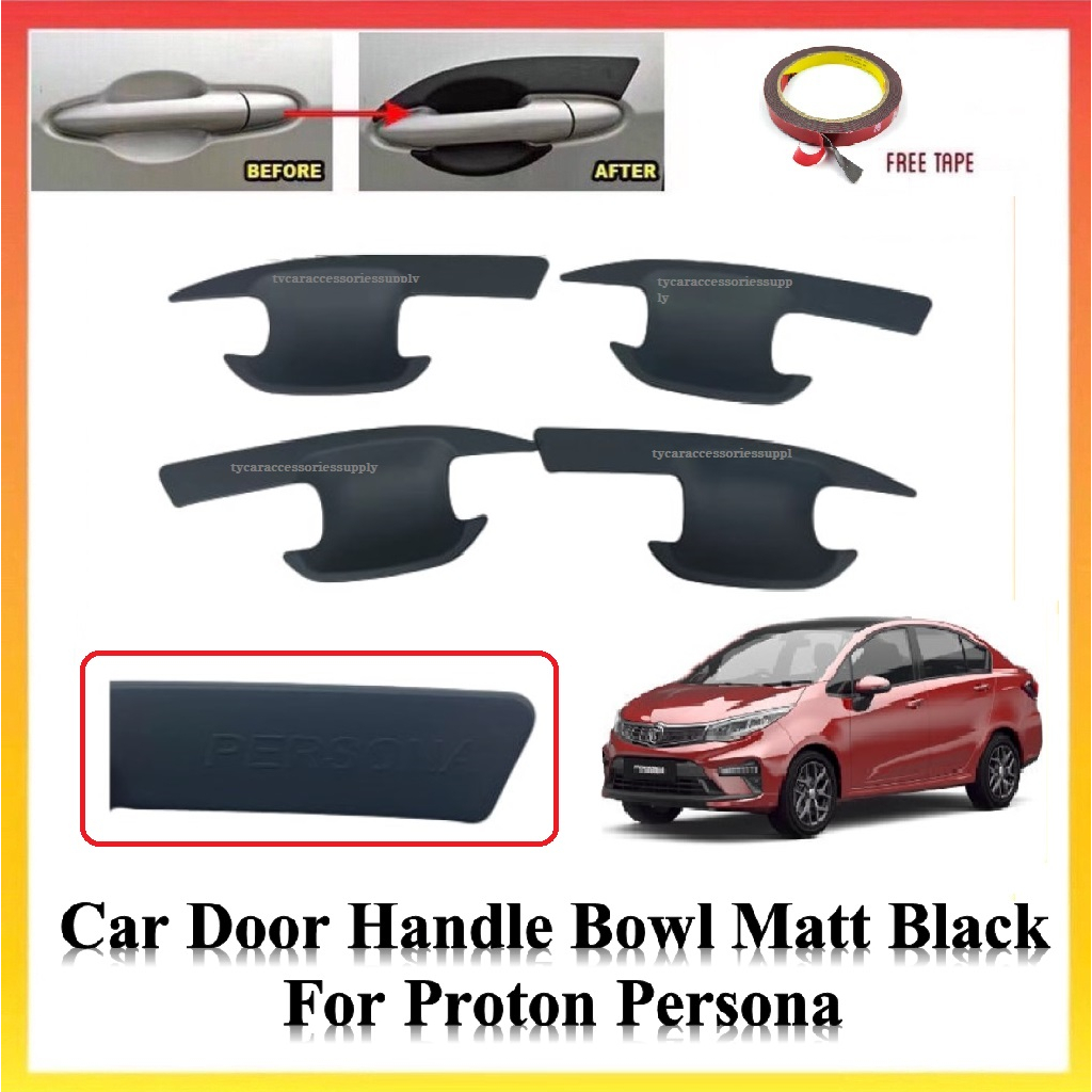 Persona Car Door Handle Bowl Matt Black For Proton Persona (FOC Double ...