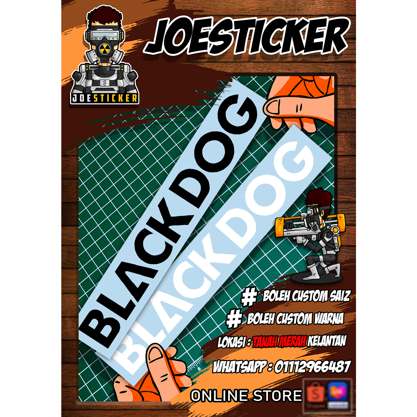 STICKER TULISAN BLACKDOG TANPA LOGO. ADA PELBAGAI PILIHAN SAIZ ...