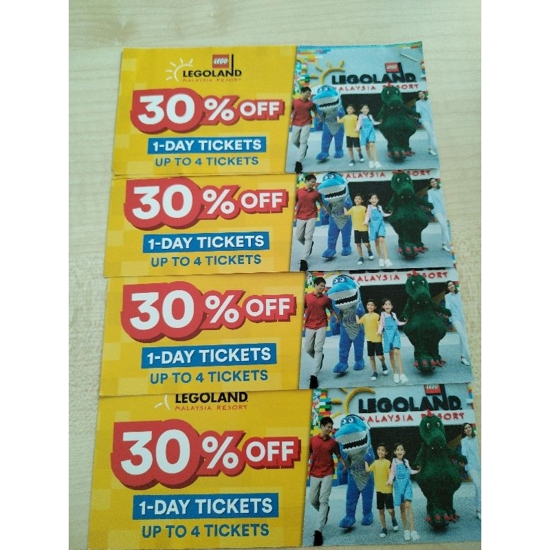 LEGOLAND THEMEPARK TICKET 30% DISCOUNTS VOUCHER (UP TO 4 TICKETS ...