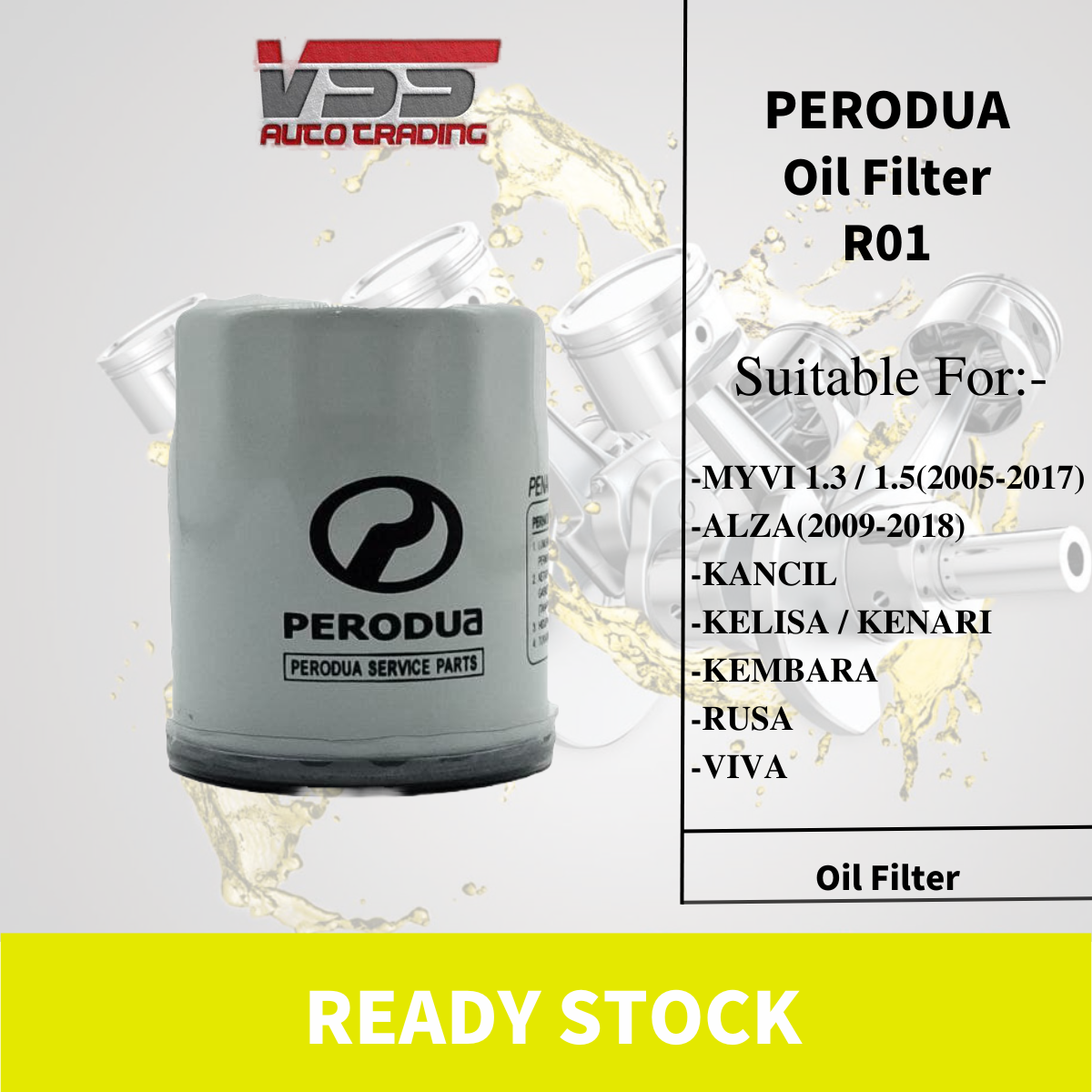 [ORIGINAL] Perodua Oil Filter 15601-00R01 & 15601-00R02 | Shopee Malaysia