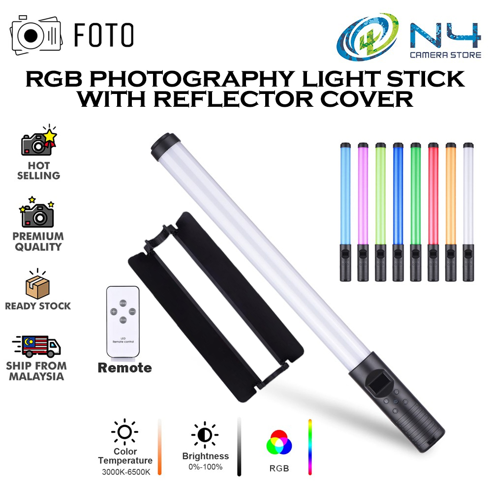 FOTO RGB Light Stick Photography LED Light Stick Bi-color 3000K-6500K ...
