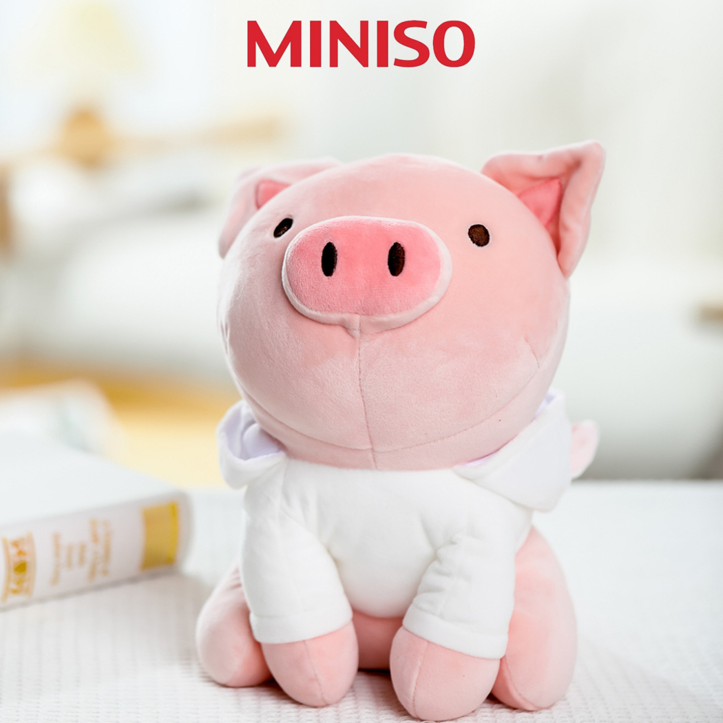 MINISO Sitting Piglet Plush Toy with Unicorn Hat (10”) | Shopee Malaysia