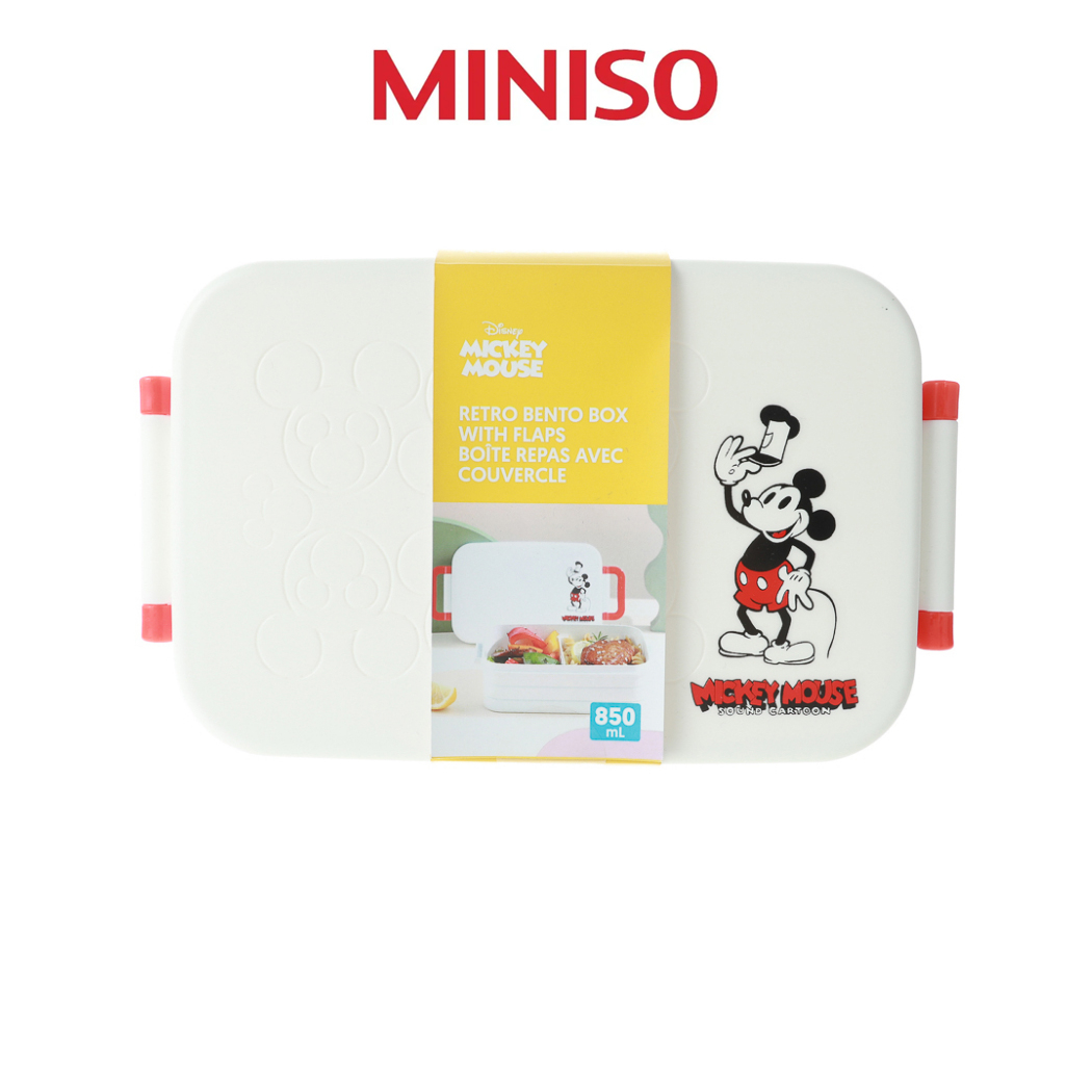 Miniso Mickey Mouse Collection Retro Bento Box with Flaps (850ml ...