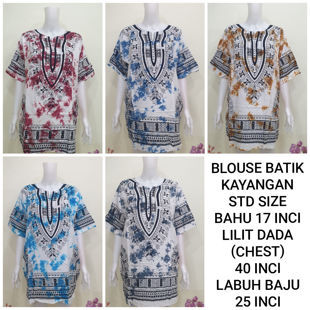 BLOUSE BATIK KAYANGAN STD SIZE (UNISEX) | Shopee Malaysia