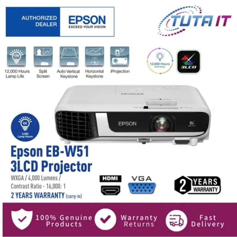 Epson EB-W51 WXGA 3LCD Projector | Shopee Malaysia
