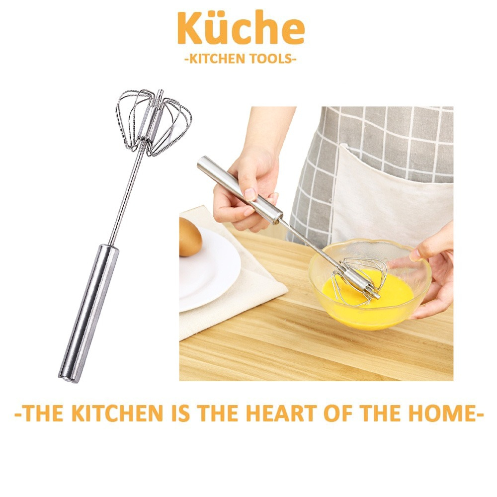 KUCHE Semi-Auto Egg Beater Manual Mix Beater Easy Whisk Mixer Egg Cream ...
