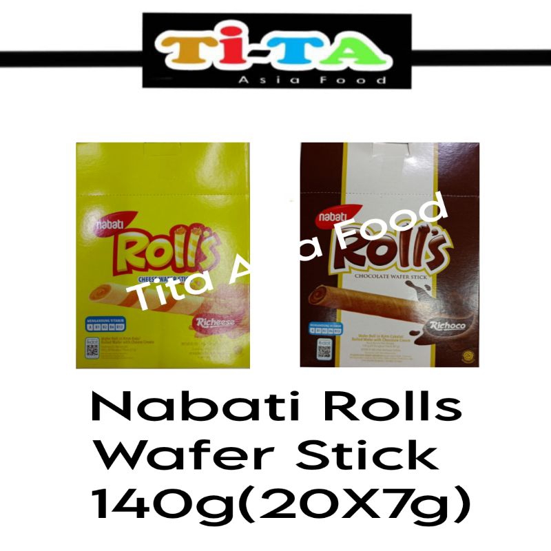 Tita [HALAL]Nabati Rolls Wafer Stick Richeese Cheese / Richoco Chocolate 7g x 20pcs | Shopee ...