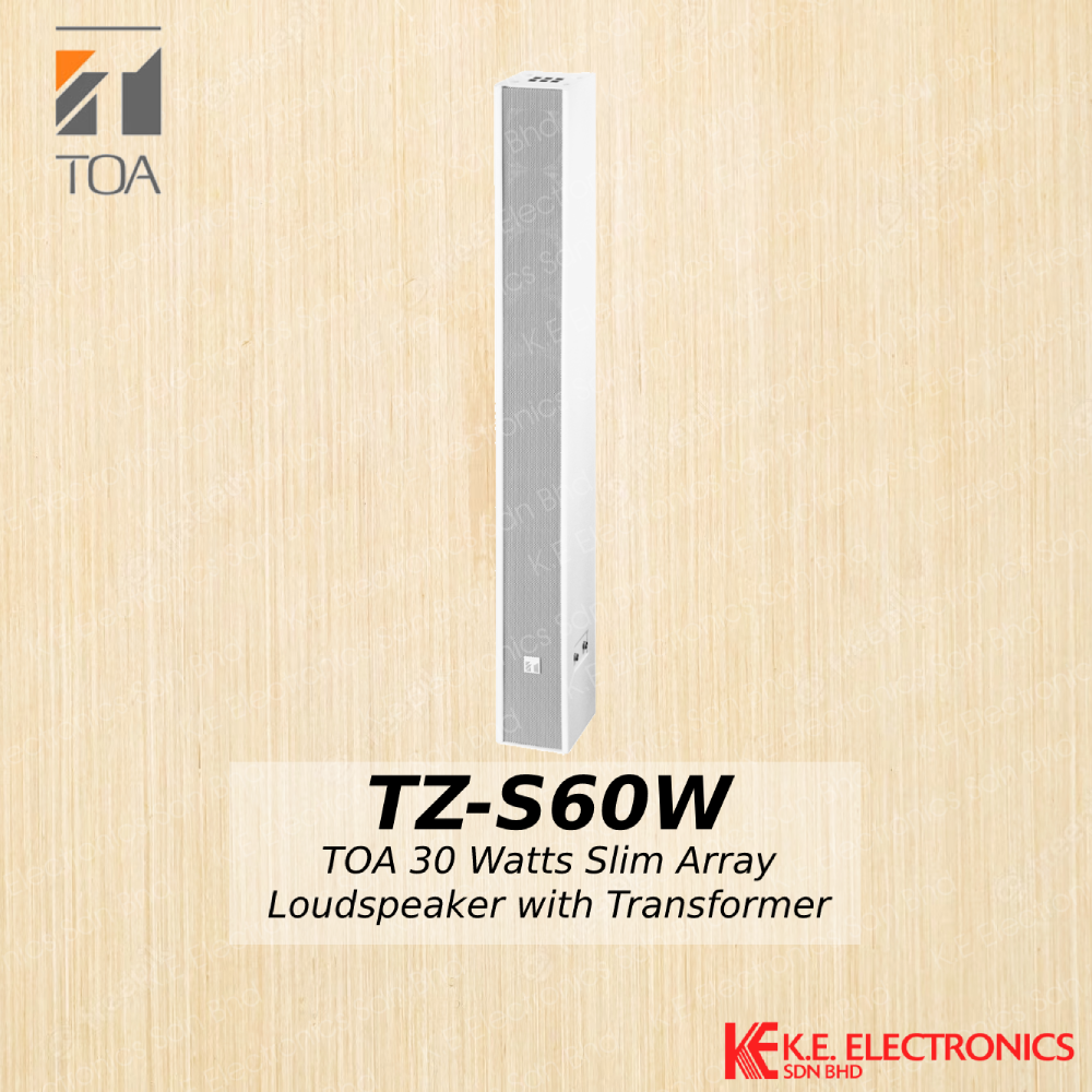 TOA TZ-S60W 60 Watts Low/High Impedance Slim Array Column Speaker ...