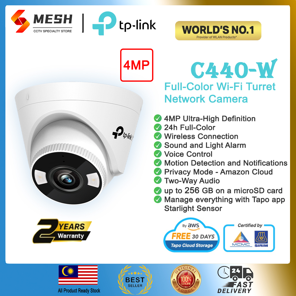 TP-Link 4MP AI CCTV VIGI C440-W - Indoor Full-Color Ultra-HD Turret IP ...