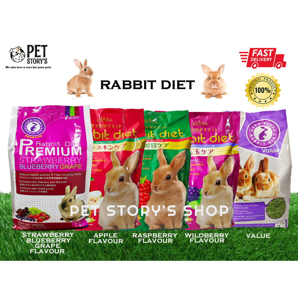 Rabbit Diet / Permium / Raspberry / Apple / Wildberry Flavour / Value ...