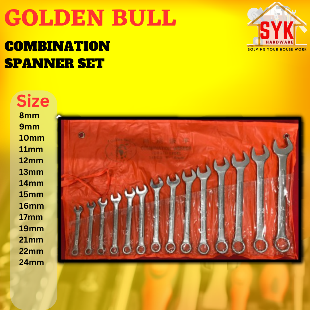 SYK Golden Bull Combination Spanner Set Hand Tools Automotive Car Motor ...