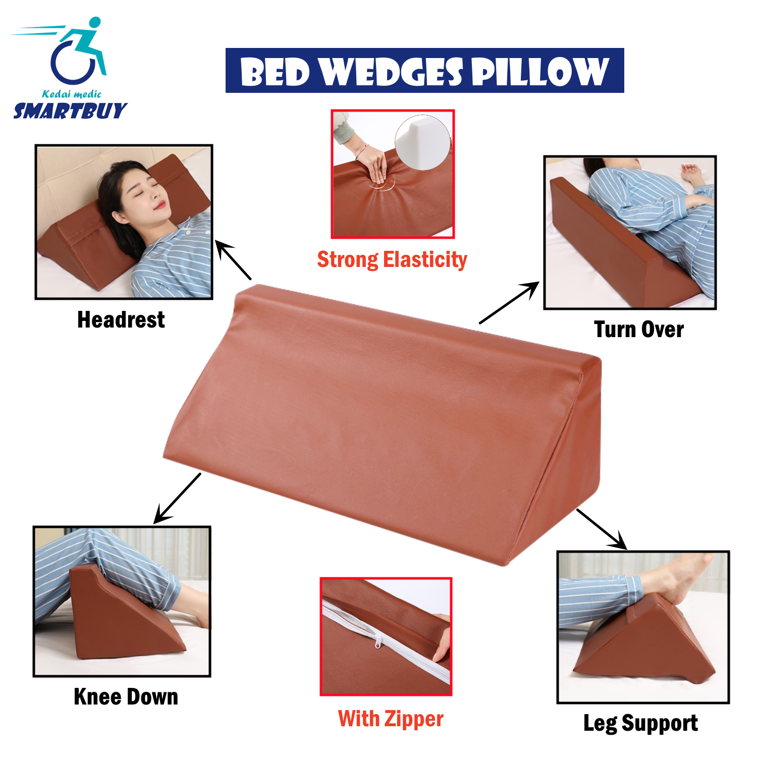 Multipurpose Bed Wedge Pillow Sponge Cushion / Neck Back Pain Body ...
