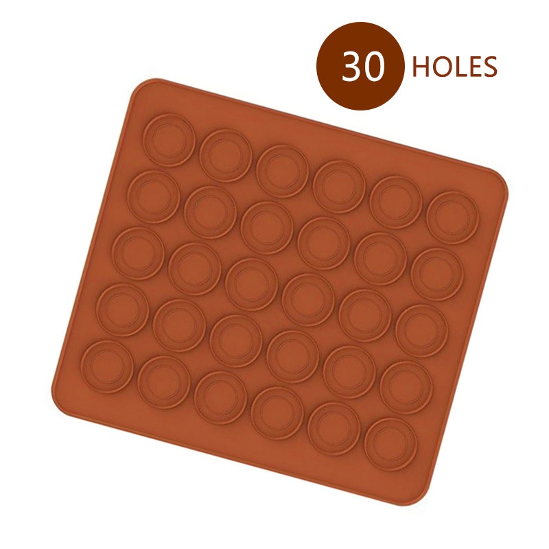 48/30 Holes Non-Stick Silicone Macaron Macaroon Pastry Oven Baking ...