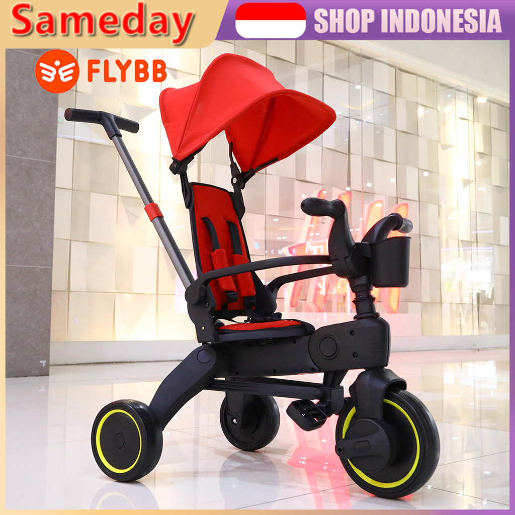 4 In 1 Stroller Bike Kids Tricycle Kids Bike 3 Wheels Stroller Trolley ...