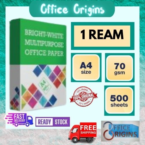 Bright-White A4 Multipurpose Office Paper 70gsm 500 Sheets 1 Ream ...