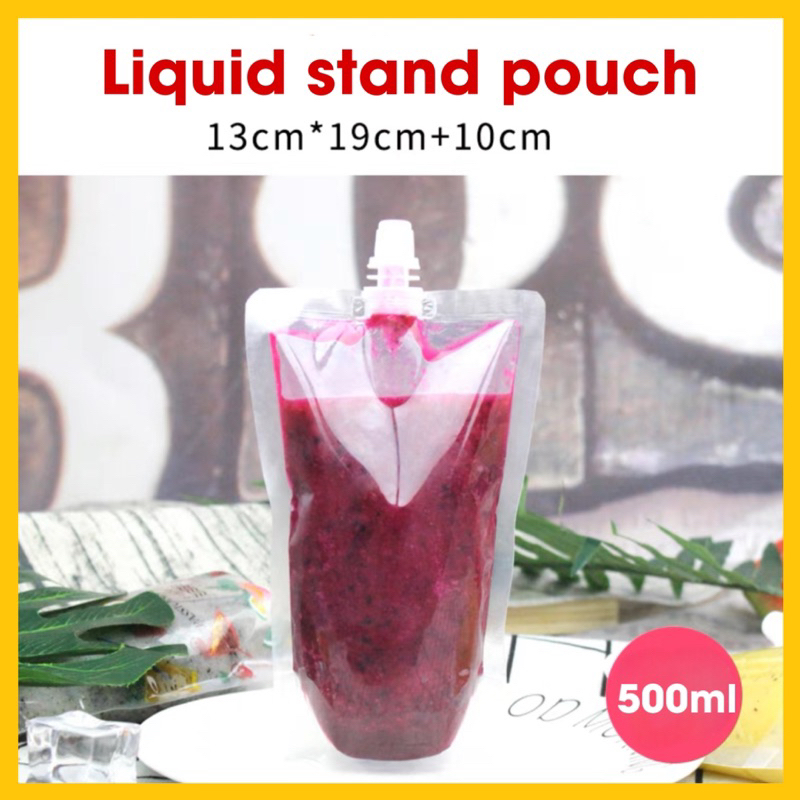 🔥Ready stock🔥Transparent Liquid Stand Pouch /Camping Drinking Bag/Beg ...